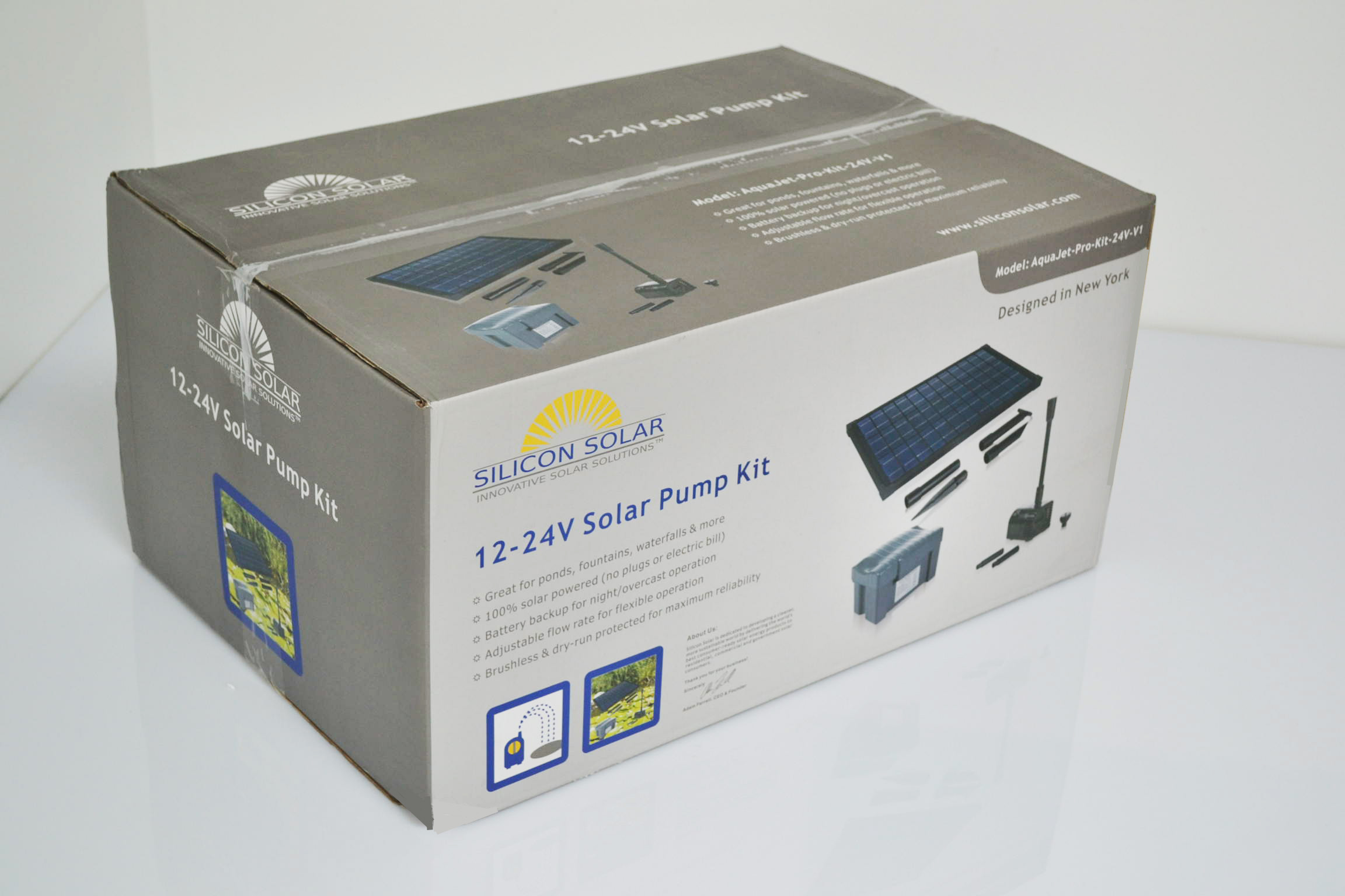 Solar Water Fountain Pump With Battery Backup 24V Aquajet Pro Kit at ...